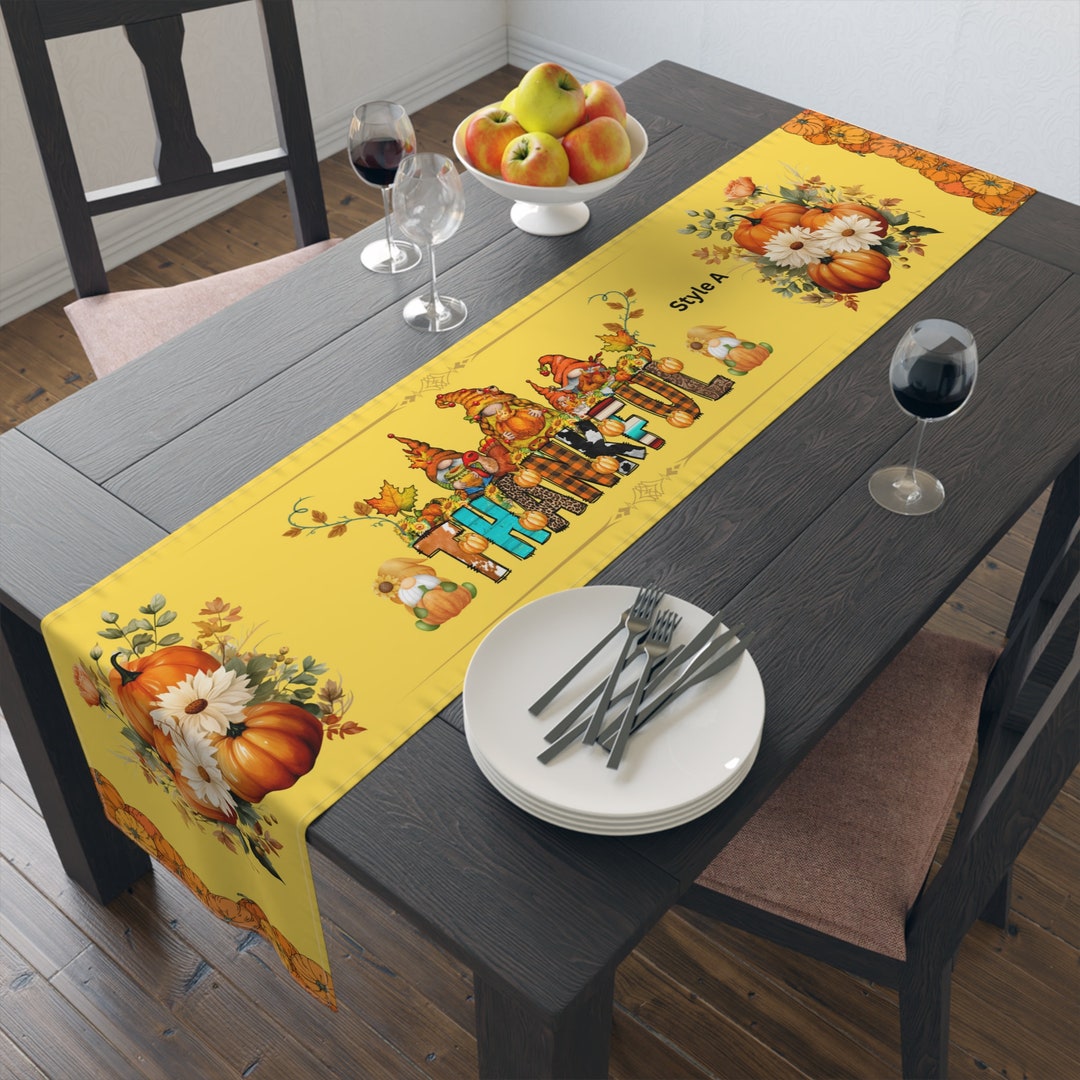 Thankful Gnomes Pumpkins Table Runners - Etsy