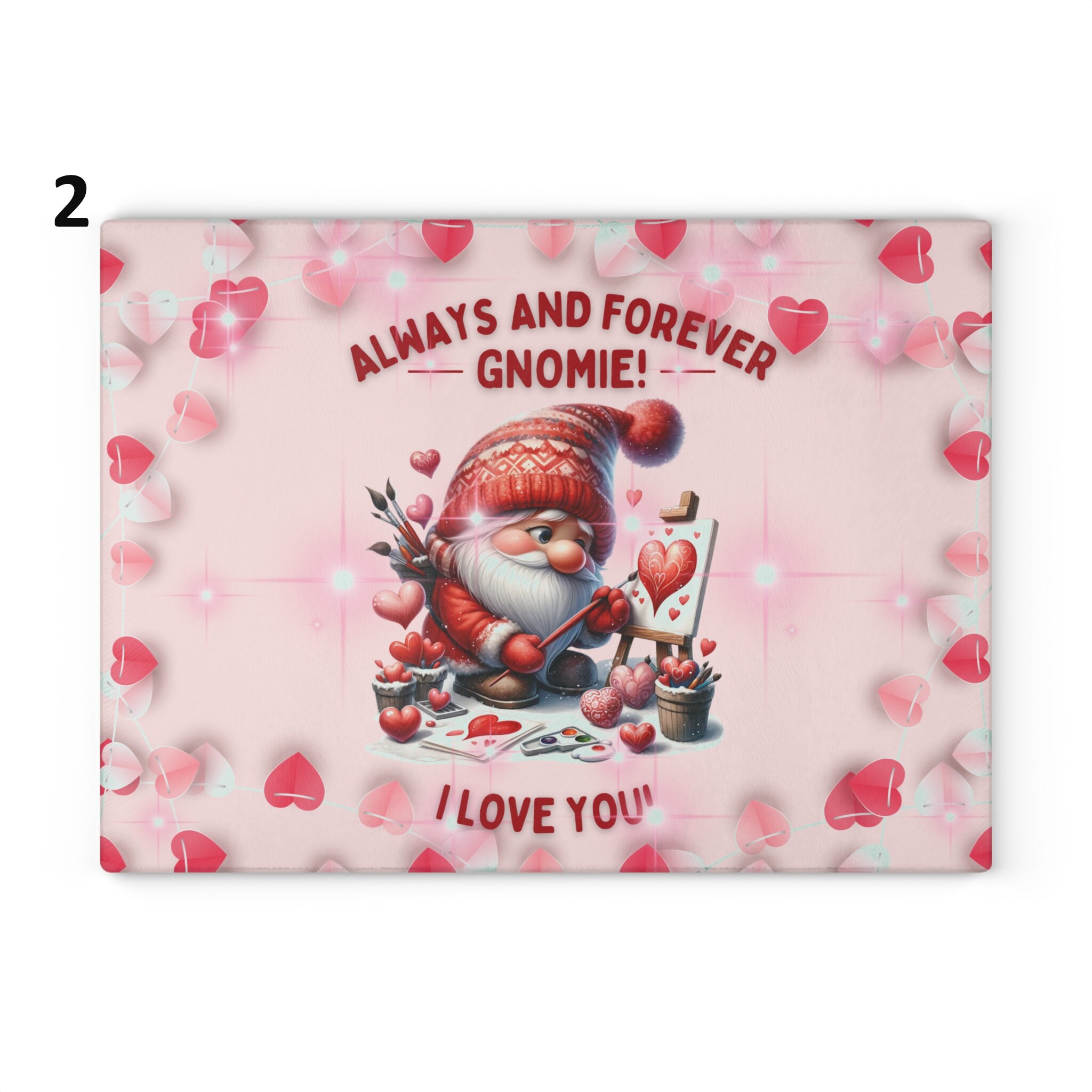 Sweet Gnome Valentine Glass Cutting Boards 8 Different Designs to ...