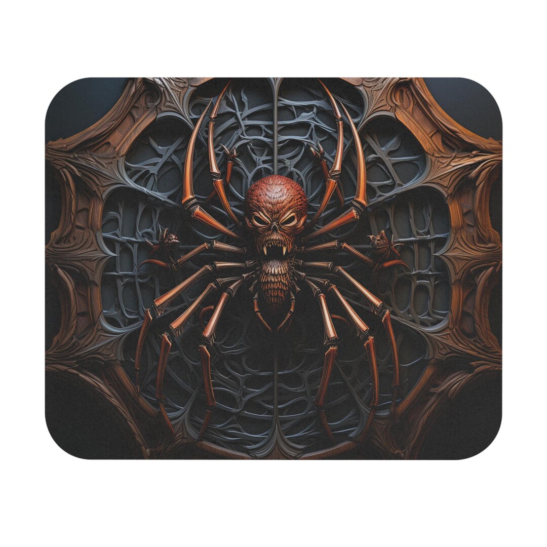 Skull Faced Black Widow Spider Mouse Pad Mouse Pad, Cute Desk Accessory ...