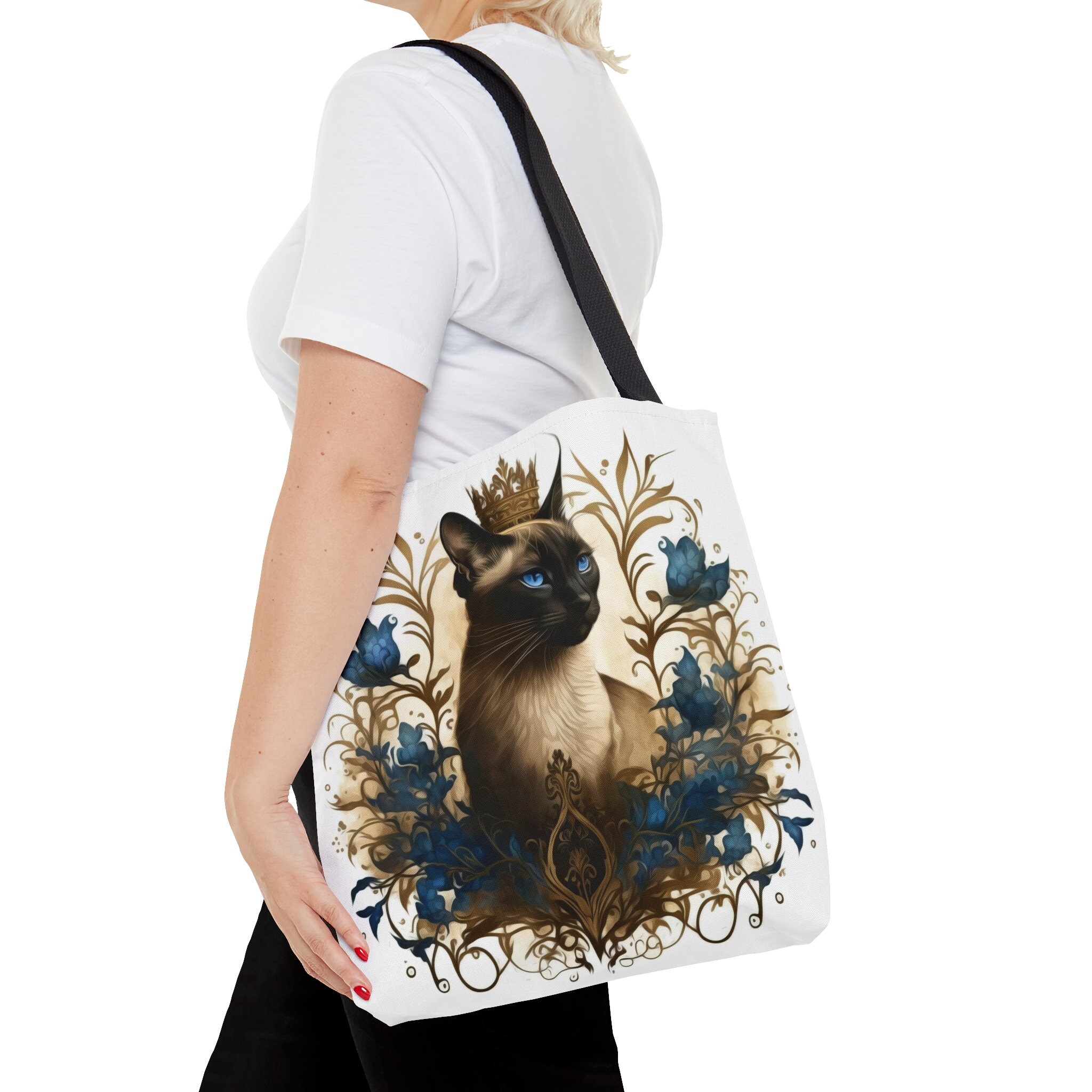 Siamese Cat Gold Queen Tote Bag AOP - Etsy