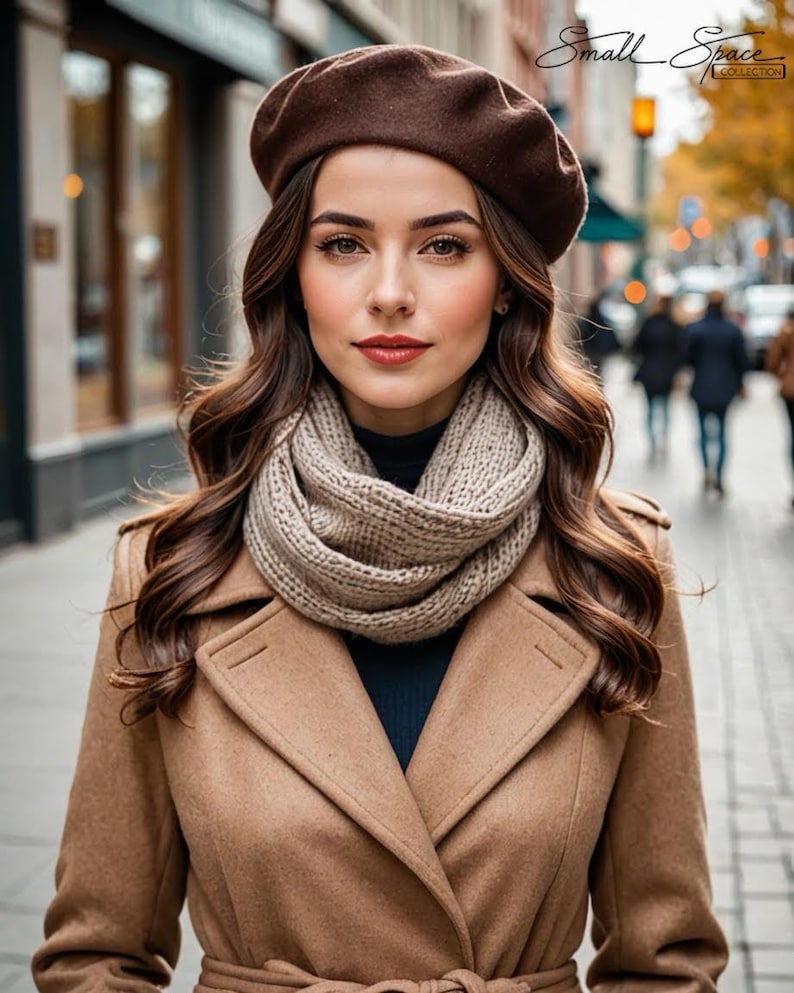 100% Alpaca Wool Beret in Burgundy, off White, Black, Red, Brown, Tan ...
