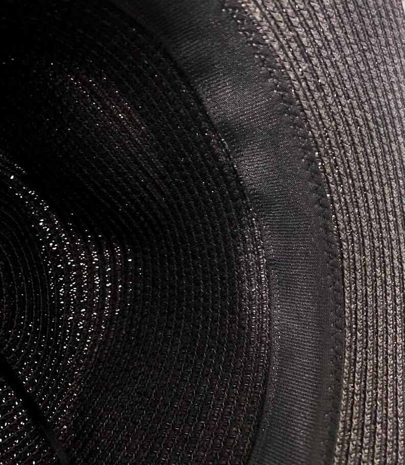 Vintage Black Straw Boater Hat: Brown Suede Band, Adjustable Fit - Etsy