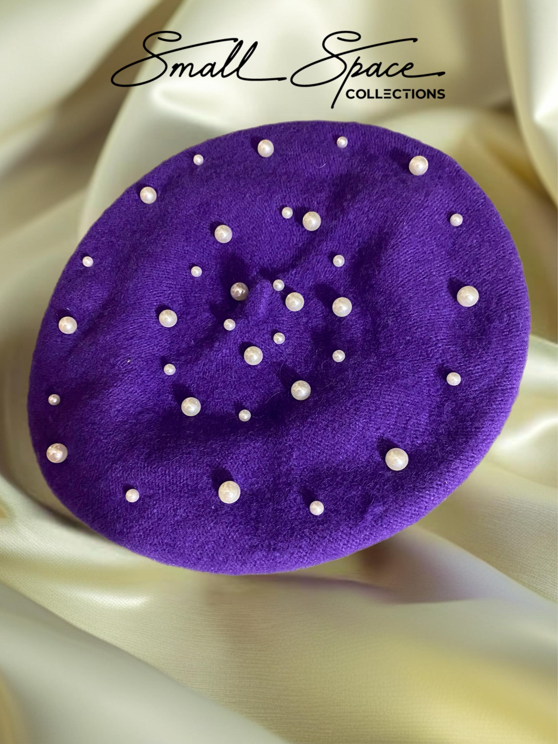 80% Wool Beret in Burgundy, off White, Black, Yellow, White, Purple, or ...