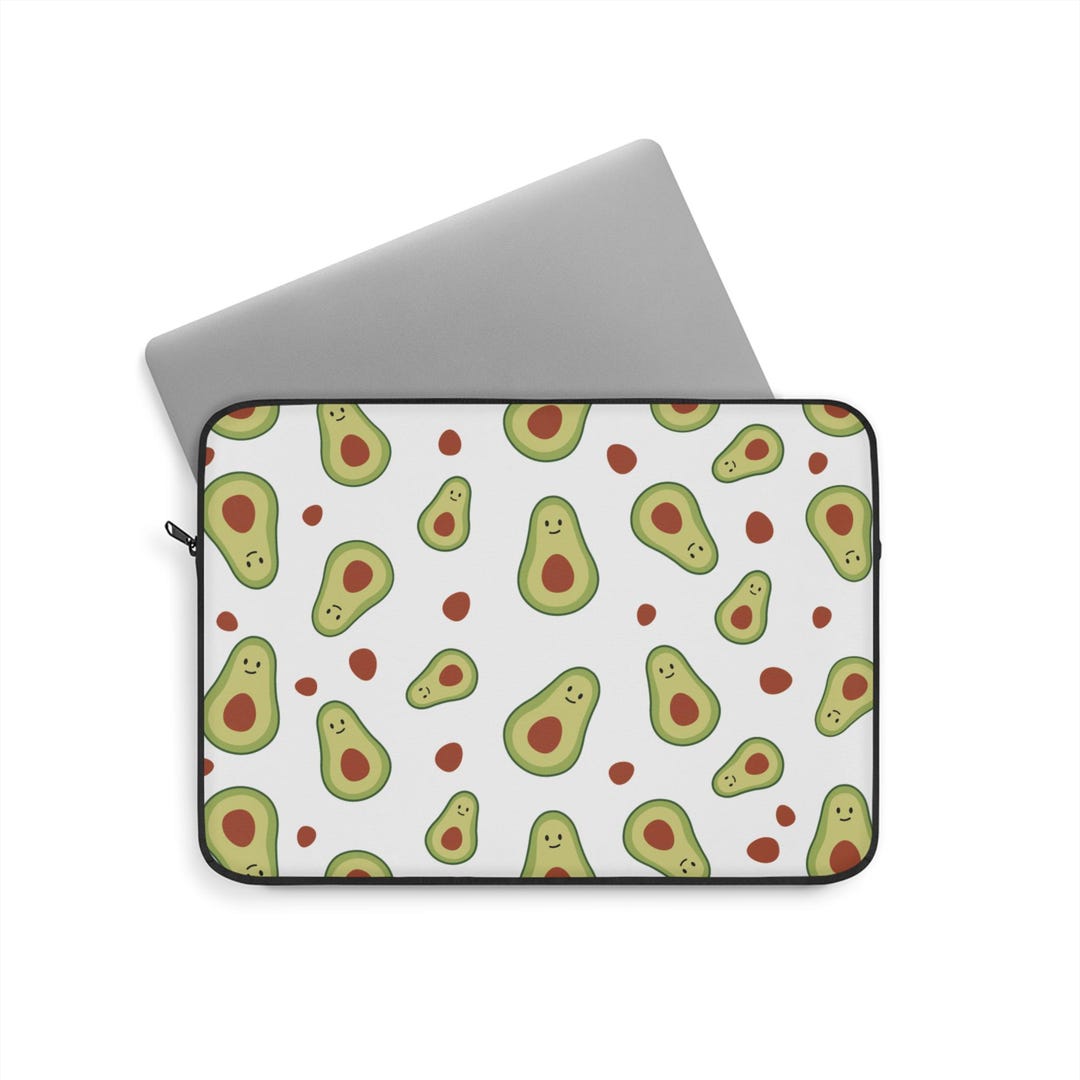 Avocado Laptop Sleeve, Fruit Themed Computer Case, White Computer Case ...