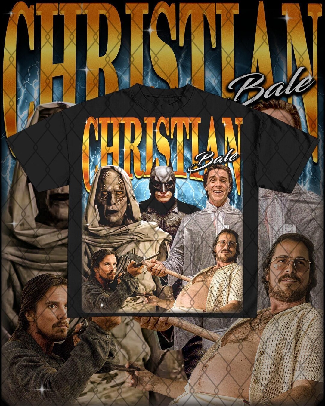 Christian Bale PNG Digital Download, DTF Transfer Print, Bootleg Shirt ...