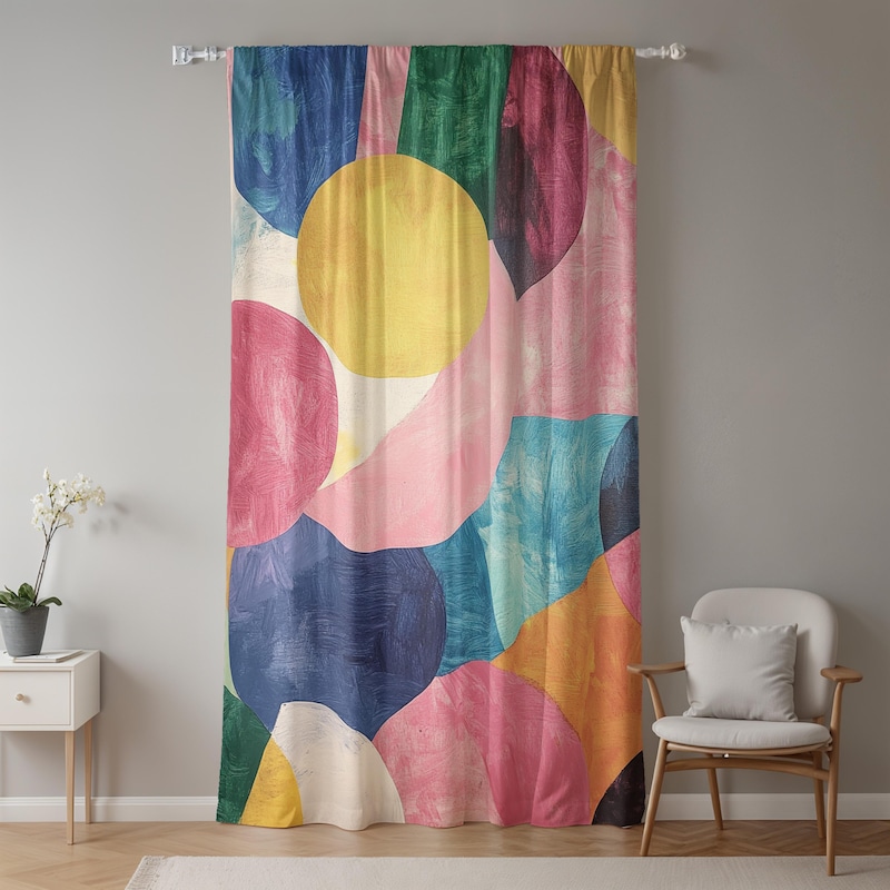 Color Block Curtain - Etsy