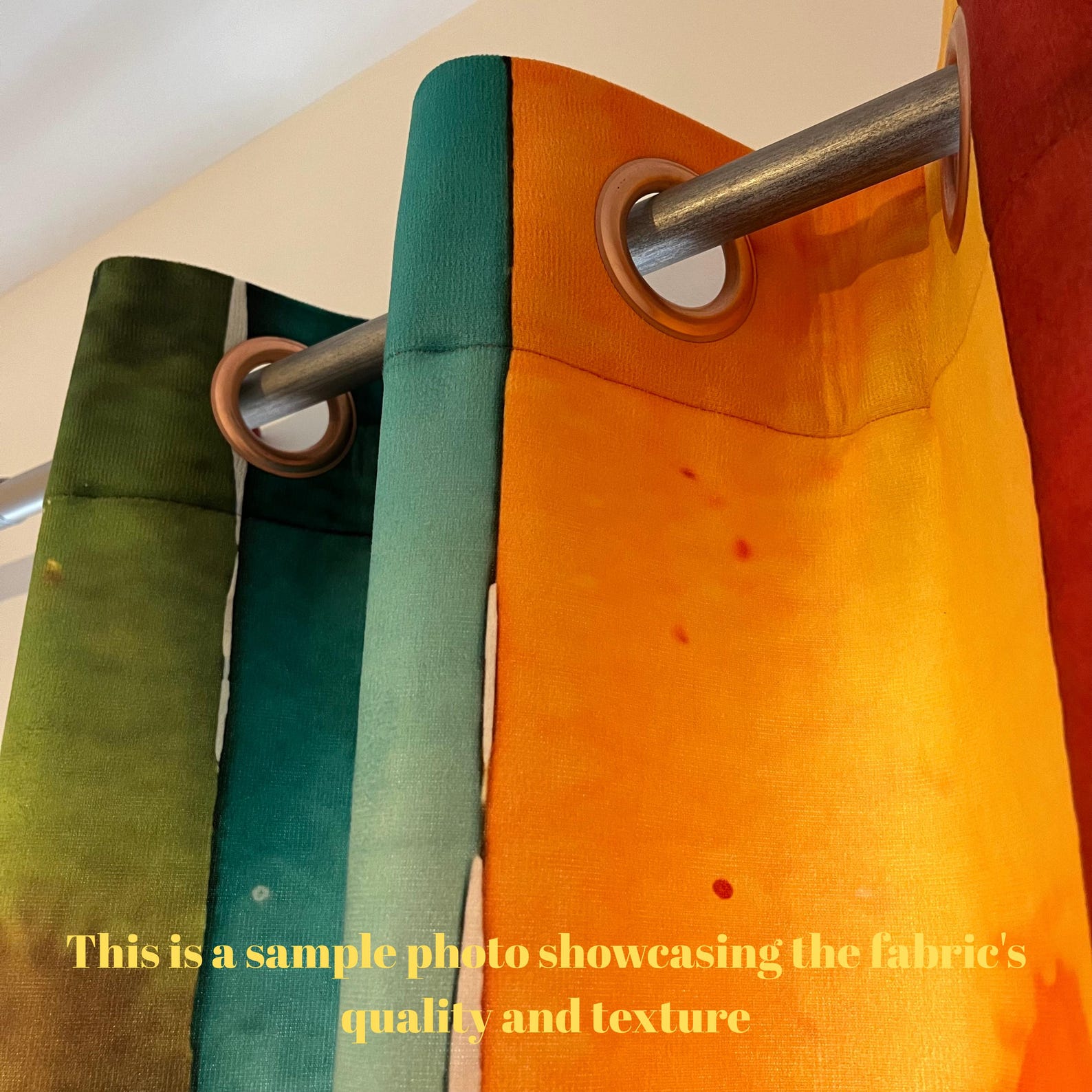 Bold Abstract Curtain, Vibrant Multicolor Drape Panel, Contemporary ...