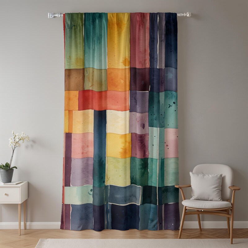 Patchwork Curtain - Etsy