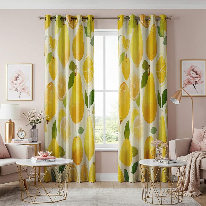 Lemon Curtains - Etsy