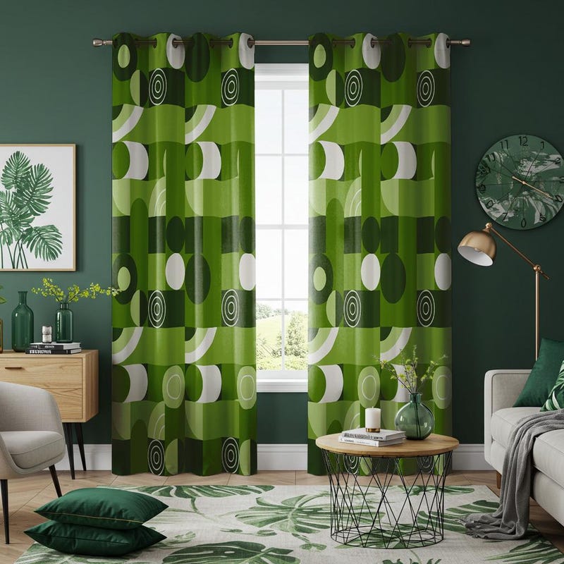 Geometric Curtains - Etsy