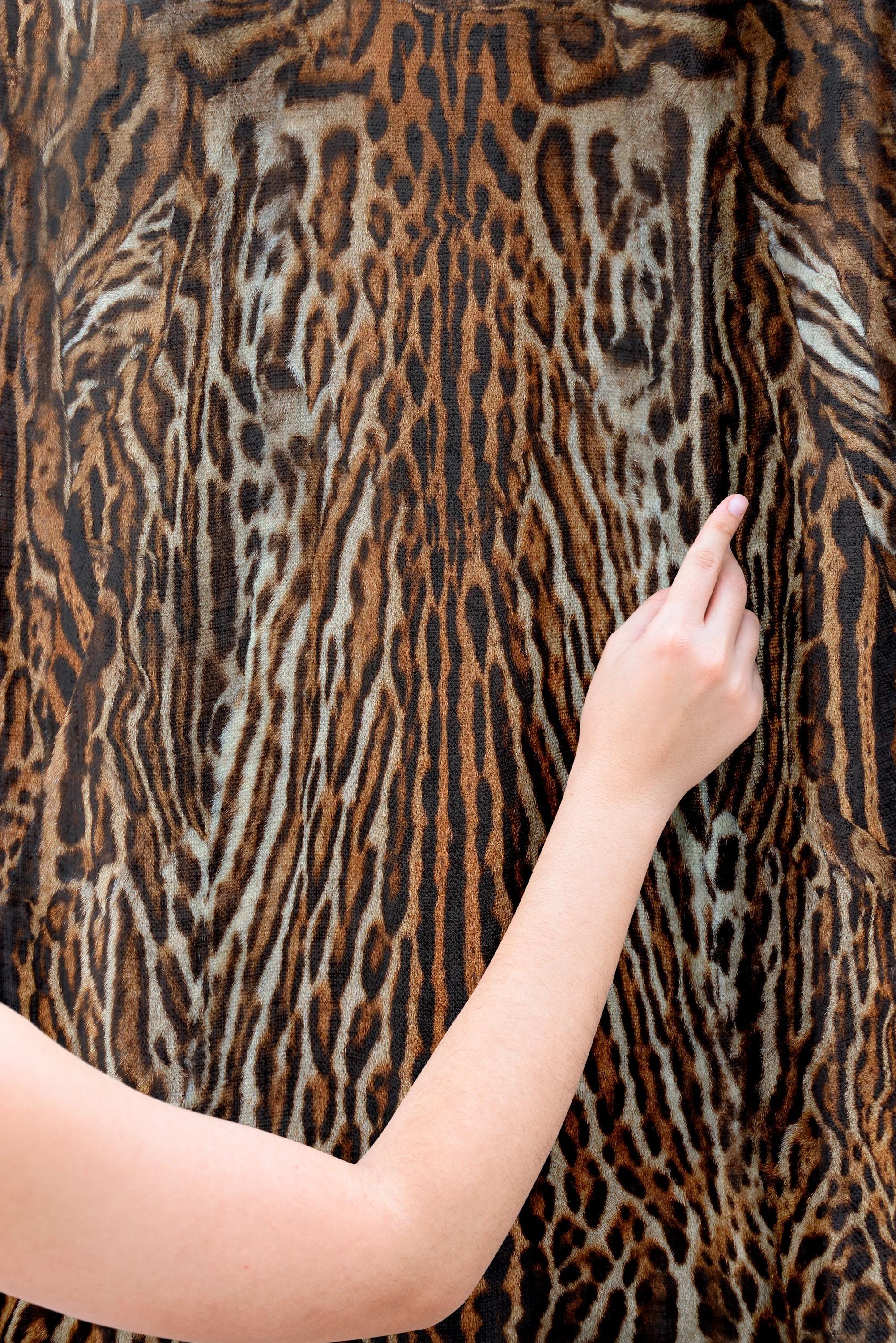 Leopard Print Curtain, Animal Skin Pattern Drape in Warm Brown, Black ...