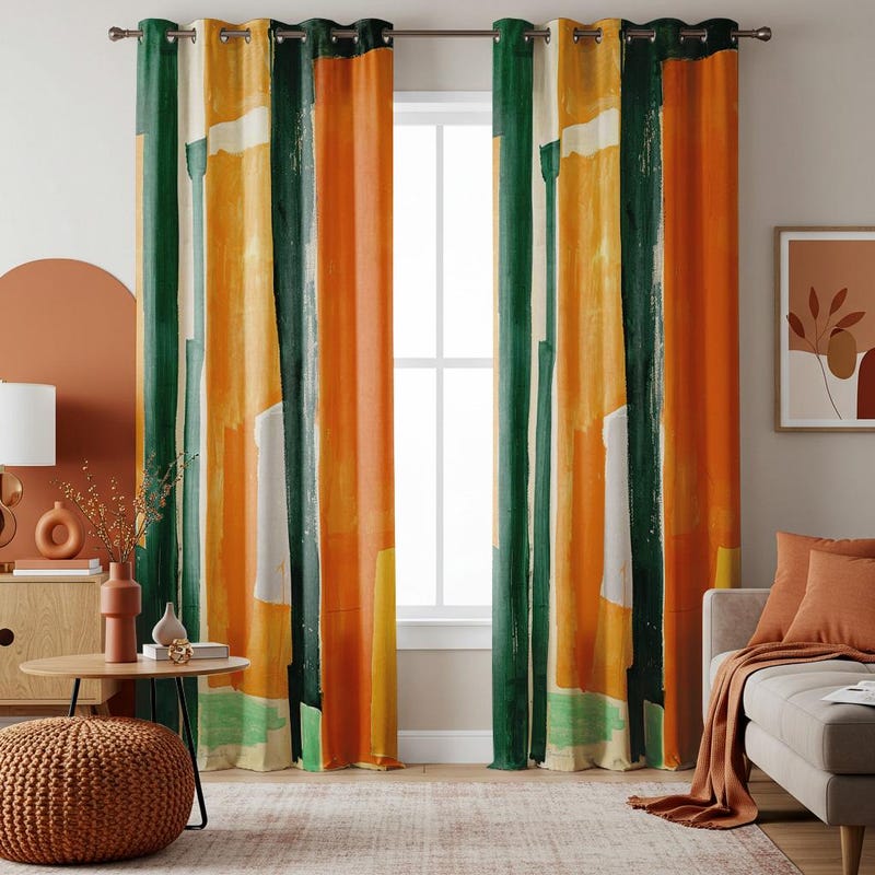 Colorblock Curtains - Etsy