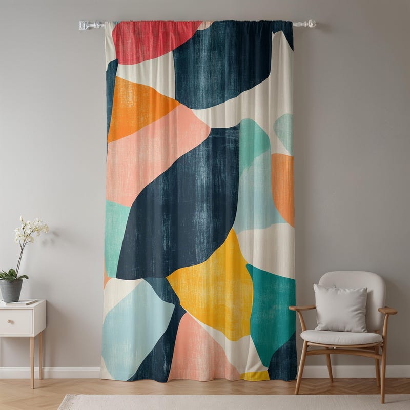 Color Block Drapes - Etsy