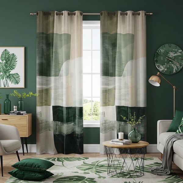 Color Block Curtains - Etsy