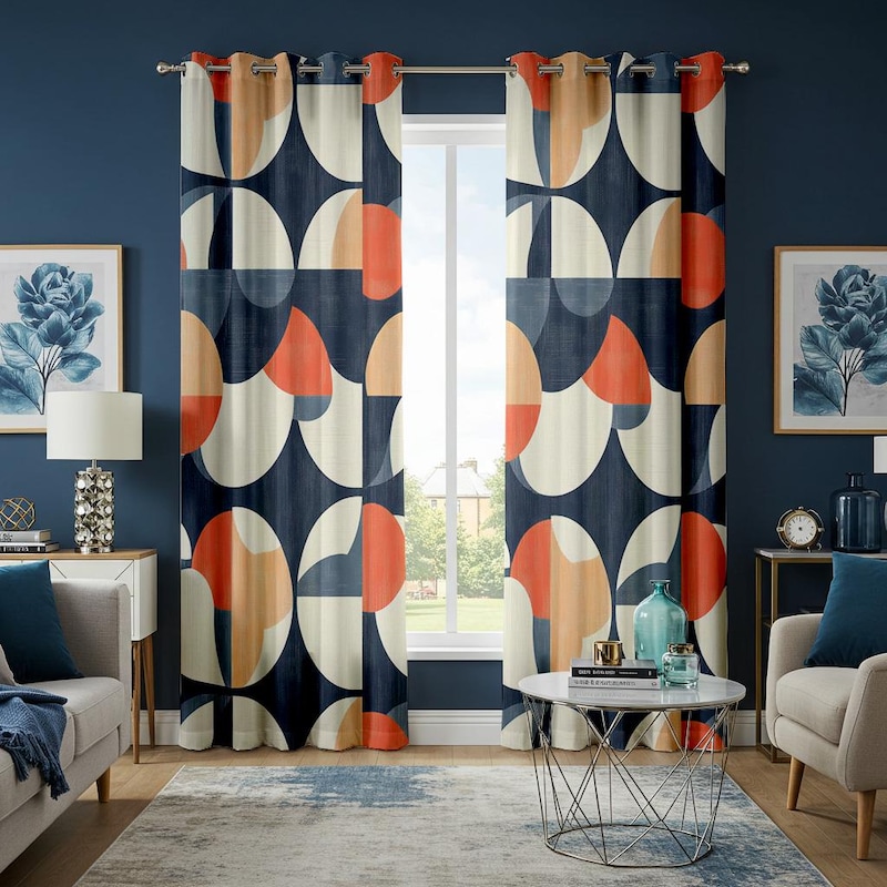 Geometric Curtains - Etsy UK