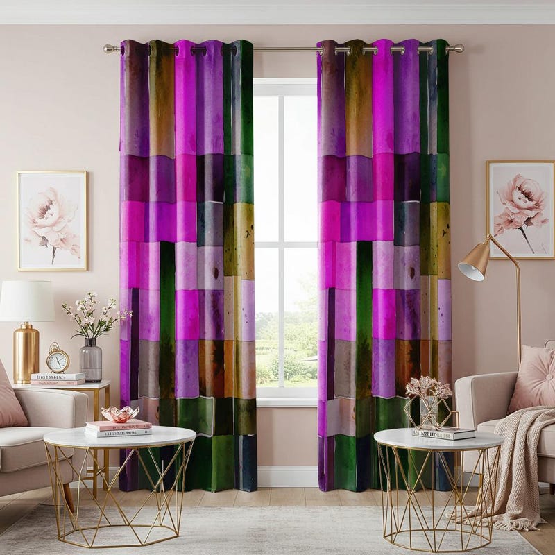 Color Block Drapes - Etsy