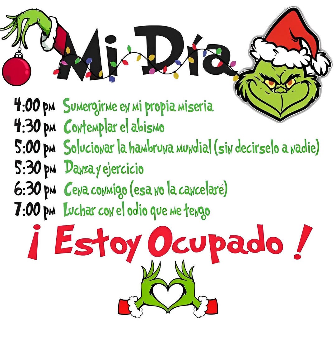 Grinch agenda 2 PNG transparente 100% ocupado y ocupada girl - Etsy España
