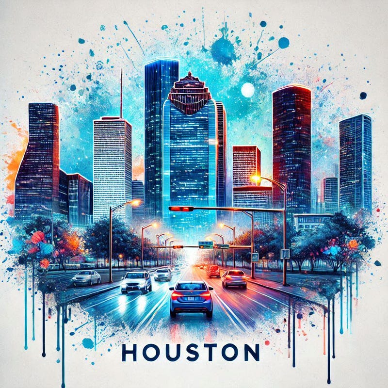 Houston Skyline - Etsy
