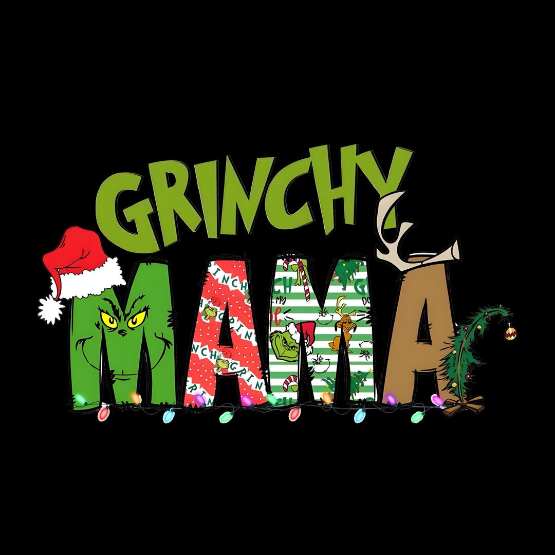 Grinchy Mama: 4 Transparent PNG, Digital Designs for Sublimation - Etsy
