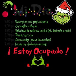 Grinch agenda 2 PNG transparente 100% ocupado y ocupada girl - Etsy España