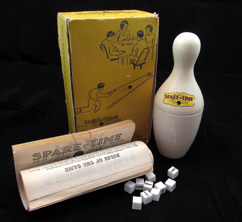 Vintage 1940 "spare Time" Bowling Game (wood and Composite Pin ...