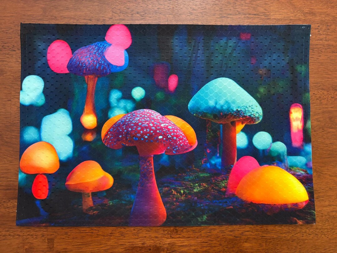 Misty Forest Mushroom Placemat: Ink Sublimation Dining Decor - Etsy