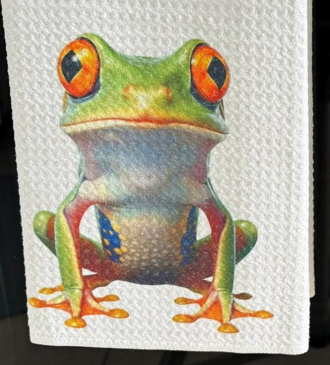 Quirky Frog Stare Kitchen Towels: Whimsical Tree Frog-themed Dish ...