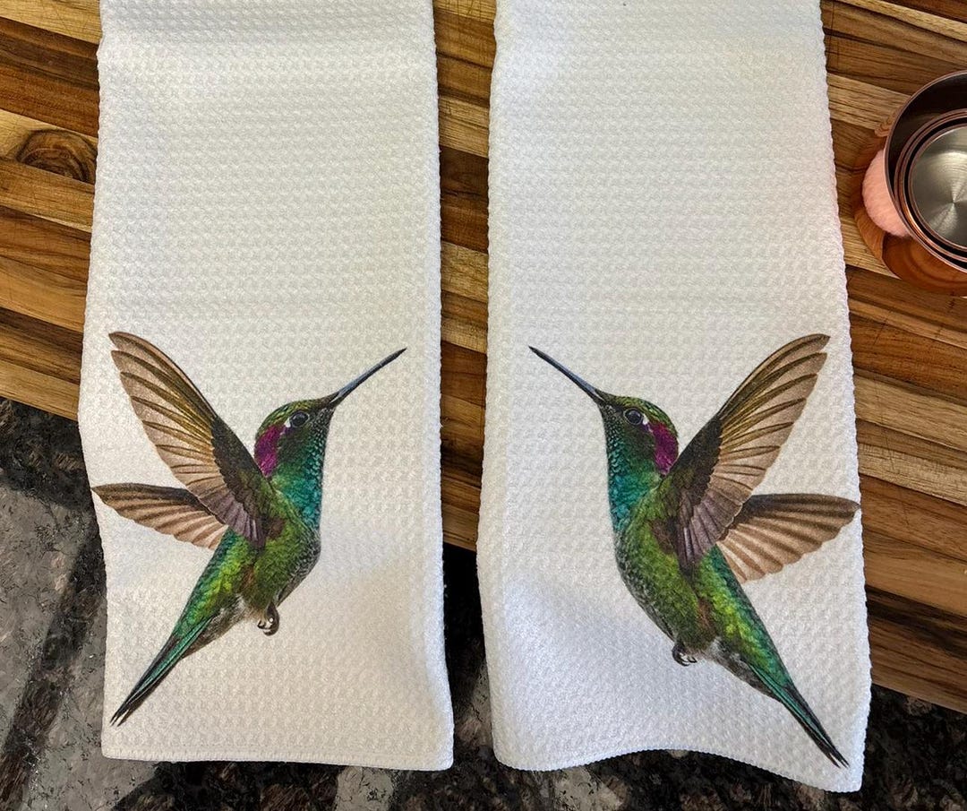 Hummingbird Kitchen Towels Set: High Resolution Print Dish Towels for ...