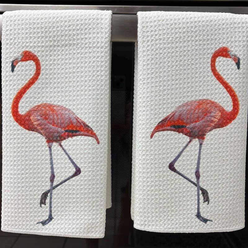 Flamingo Kitchen Linens - Etsy