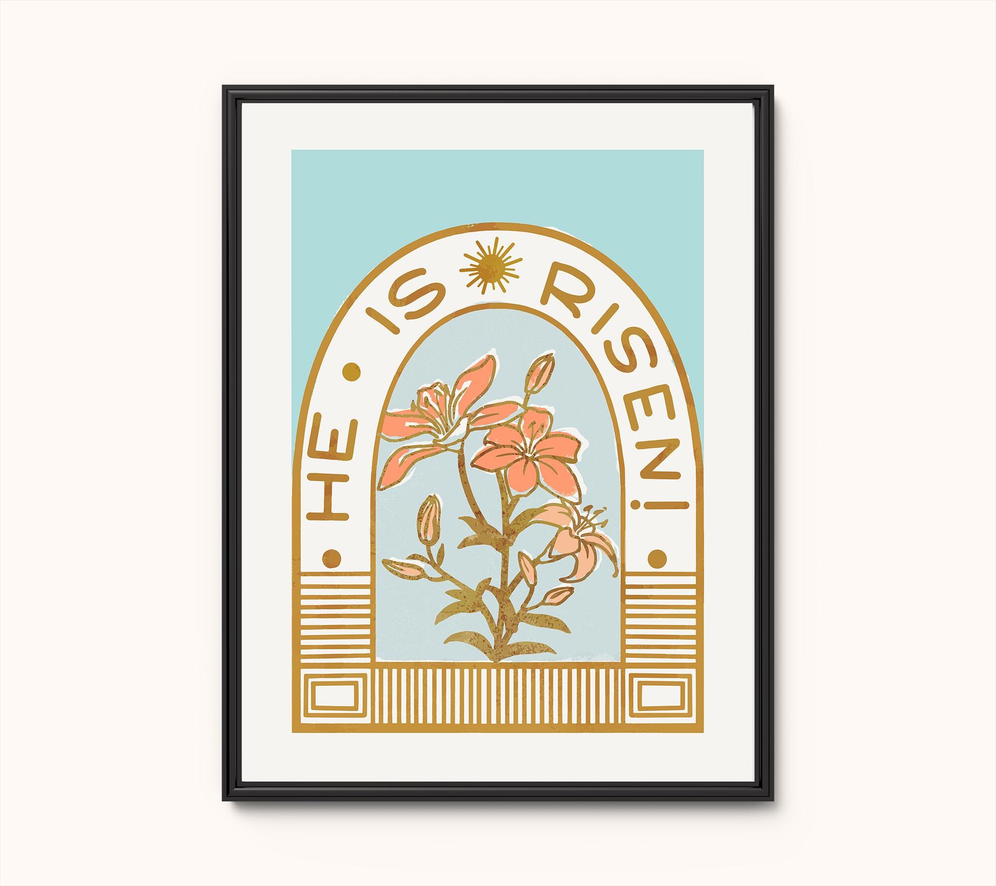 He is Risen, Christian Wall Art, Easter Wall Decor, Minimal Jesus ...