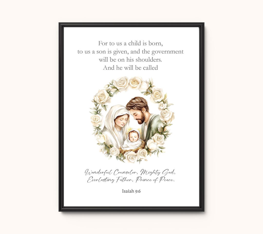 Christian Christmas Wall Art, the Birth of Jesus, Advent Decor ...