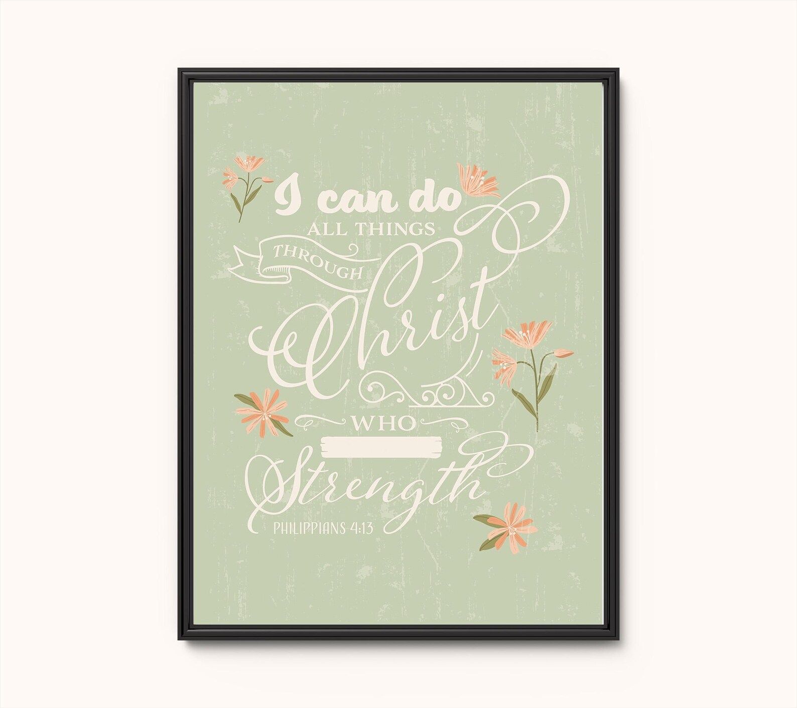Philippians 4:13 Bible Verse Quote, Scripture Wall Art, Christian Art ...