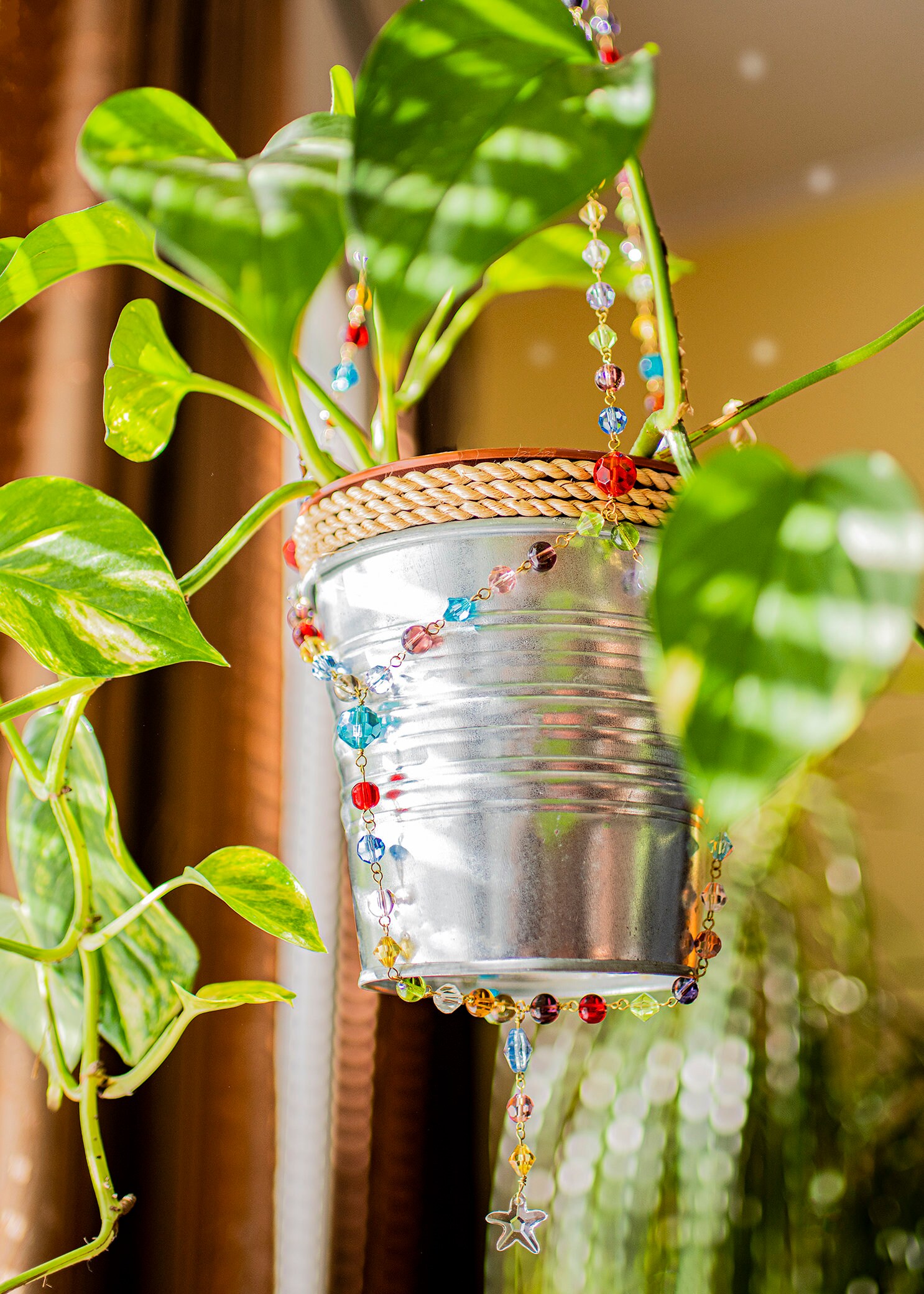 Beaded Candle Hanger - Beaded Plant Hanger - Flower Hanger - Gift Idea ...