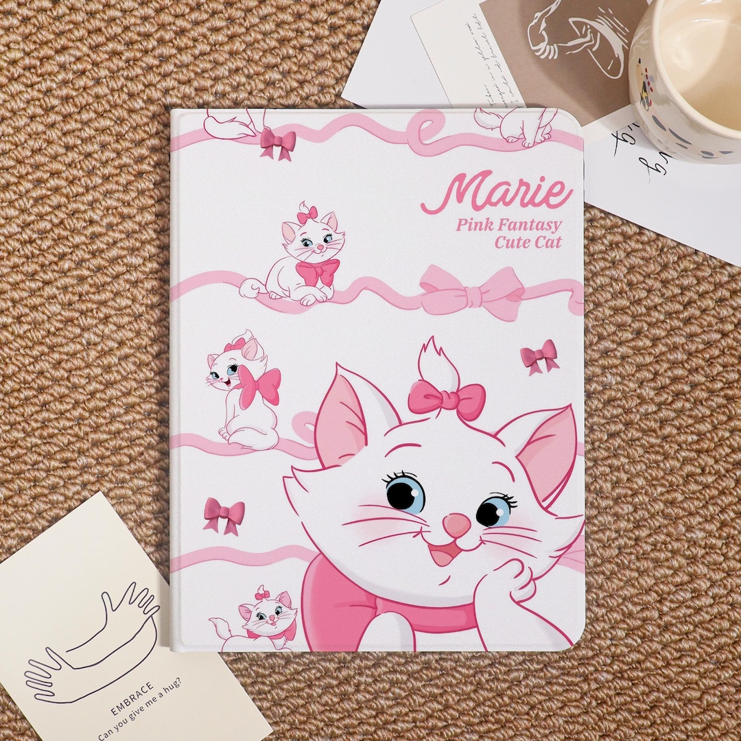 Pink Marie Cat iPad Case for iPad Pro 2024/2022/2021,new iPad Air 7-11 ...