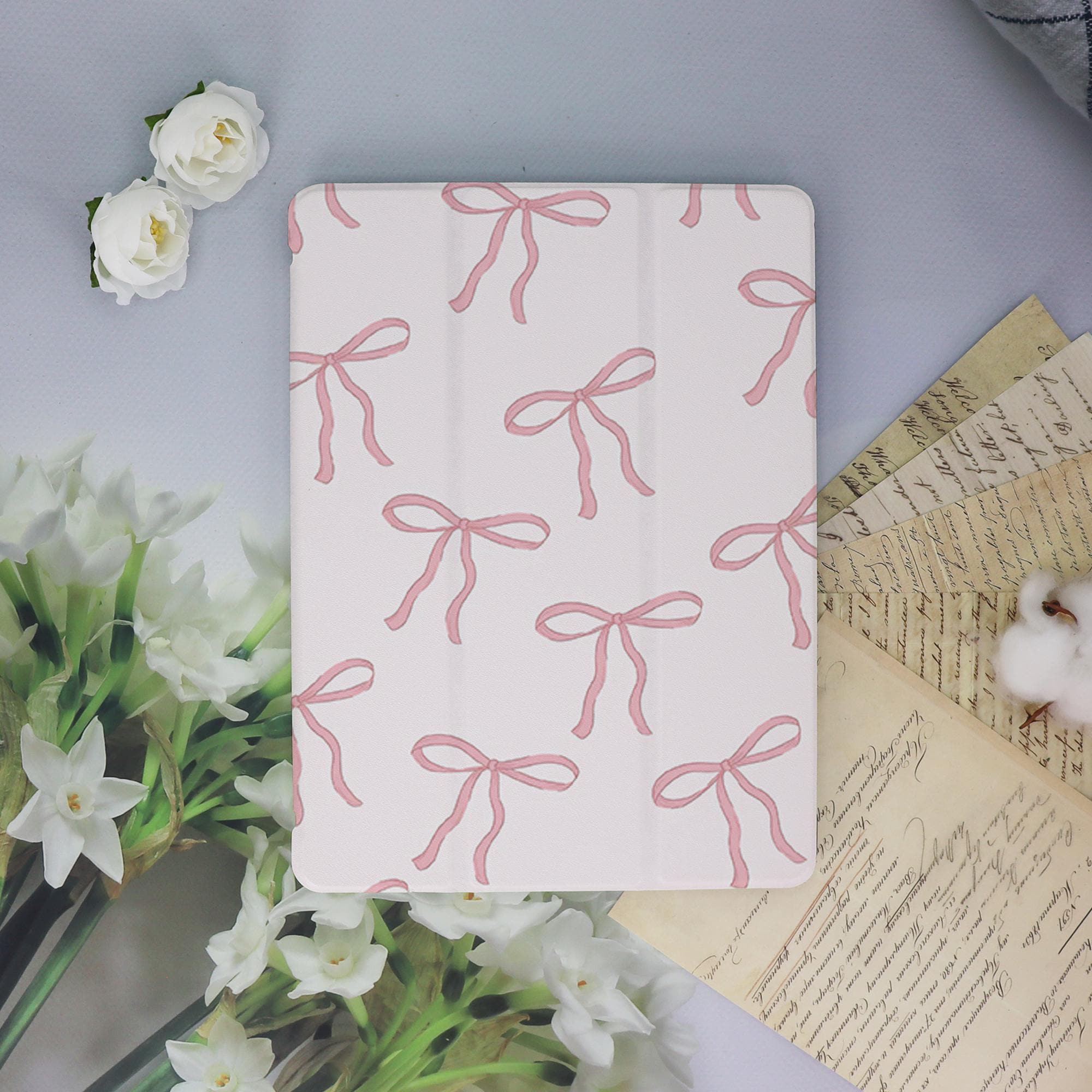 Pink Bows Simple Custom iPad Case for iPad Pro 2024/2022/2021,ipad Air ...