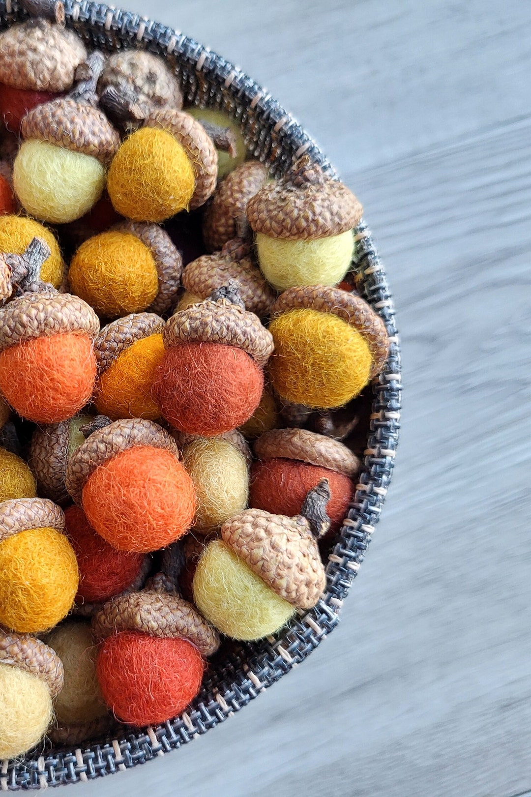 Felted Wool Acorns. Mix of Orange and Yellow Acorns. Acorn Ornaments ...