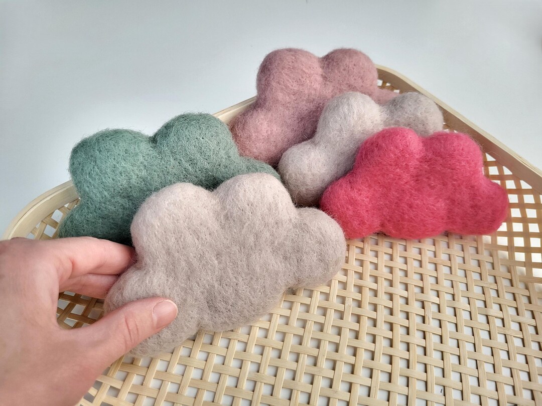 Felted Chunky Clouds. DIY Nursery Decor, Nursery Mobile, Felt Ornaments ...