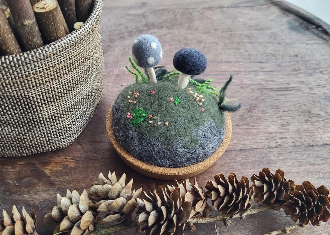 Mini Felted Mushroom Terrarium • Nature Lovers Gift • Wool Forest ...