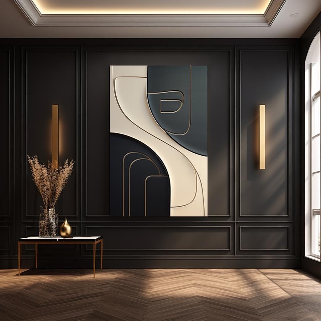 Modern Abstract Wood Carving Wall Art – Layered Curves and Textured ...