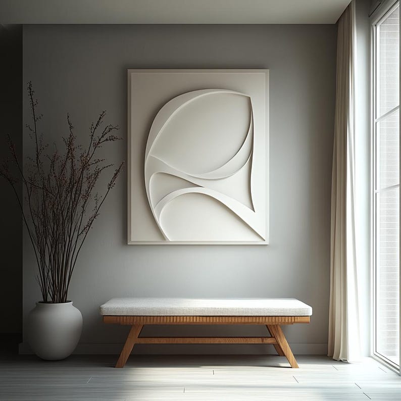 White Geometric Wall Art 3d Vision Wall Decor Gift - Etsy