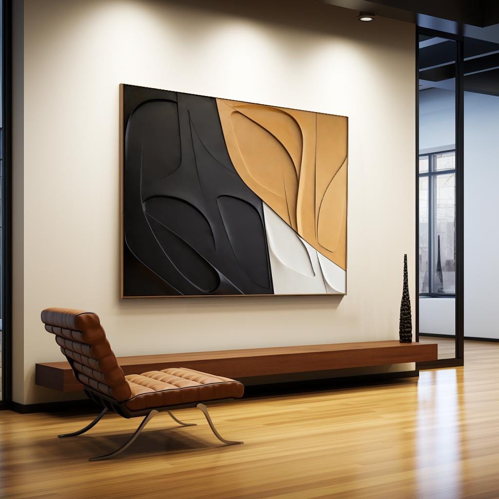 Abstract Layered Wood Carving Wall Art Contemporary Textured Design for ...