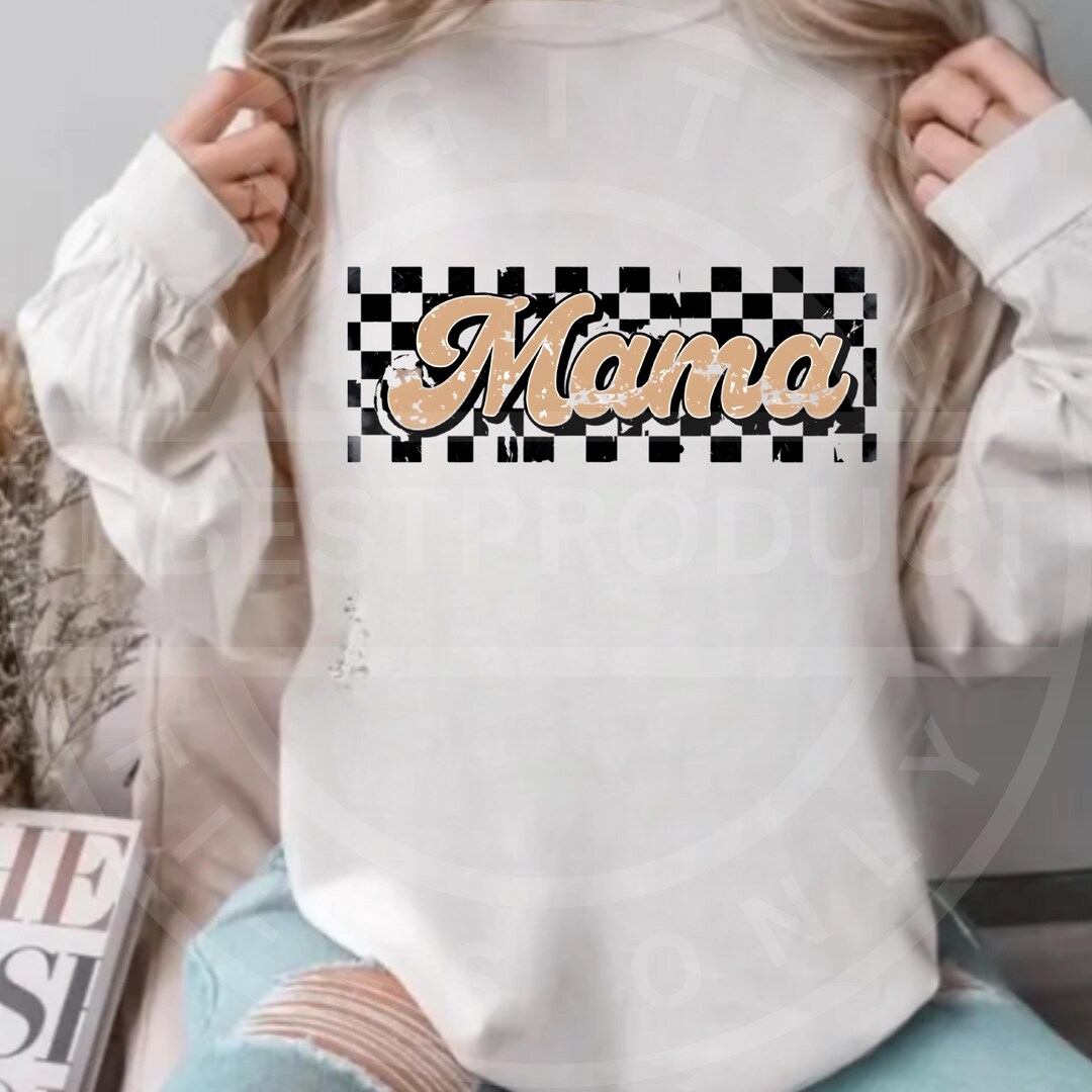 Retro Checkered Mama PNG, Brown Distressed Mom Design, Trendy Mom Life ...