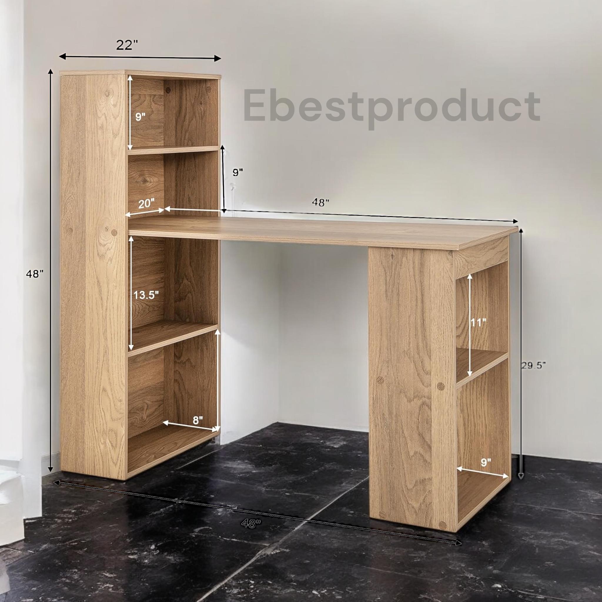 Compact Computer Desk With Bookshelf: Home Office Workstation - Etsy