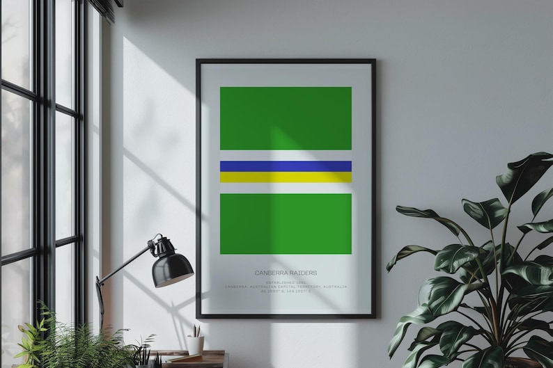 Canberra Raiders NRL Club Colours - Sports Bedroom Posters, Minimalist ...