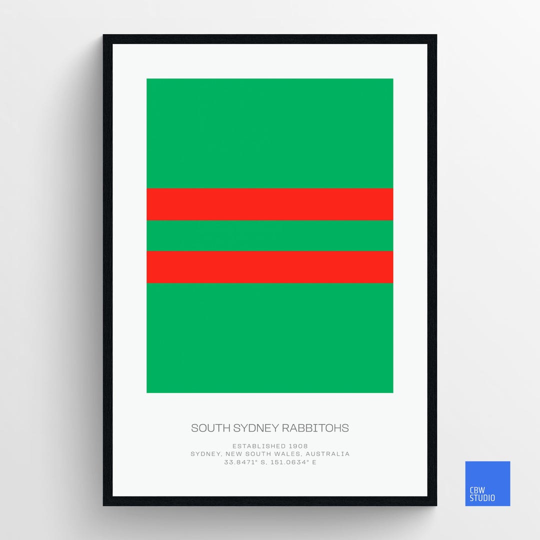 South Sydney Rabbitohs NRL Club Colours - Sports Bedroom Posters ...