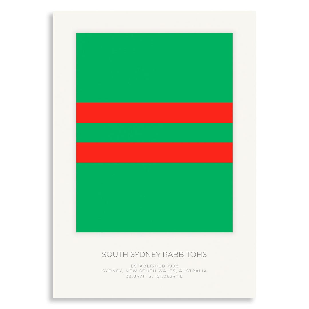 South Sydney Rabbitohs NRL Club Colours Sports Bedroom Posters ...