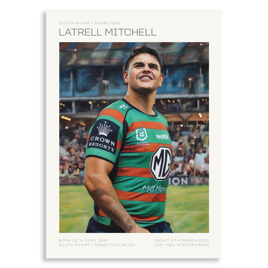 Latrell Mitchell South Sydney Rabbitohs NRL Sports Bedroom Posters ...