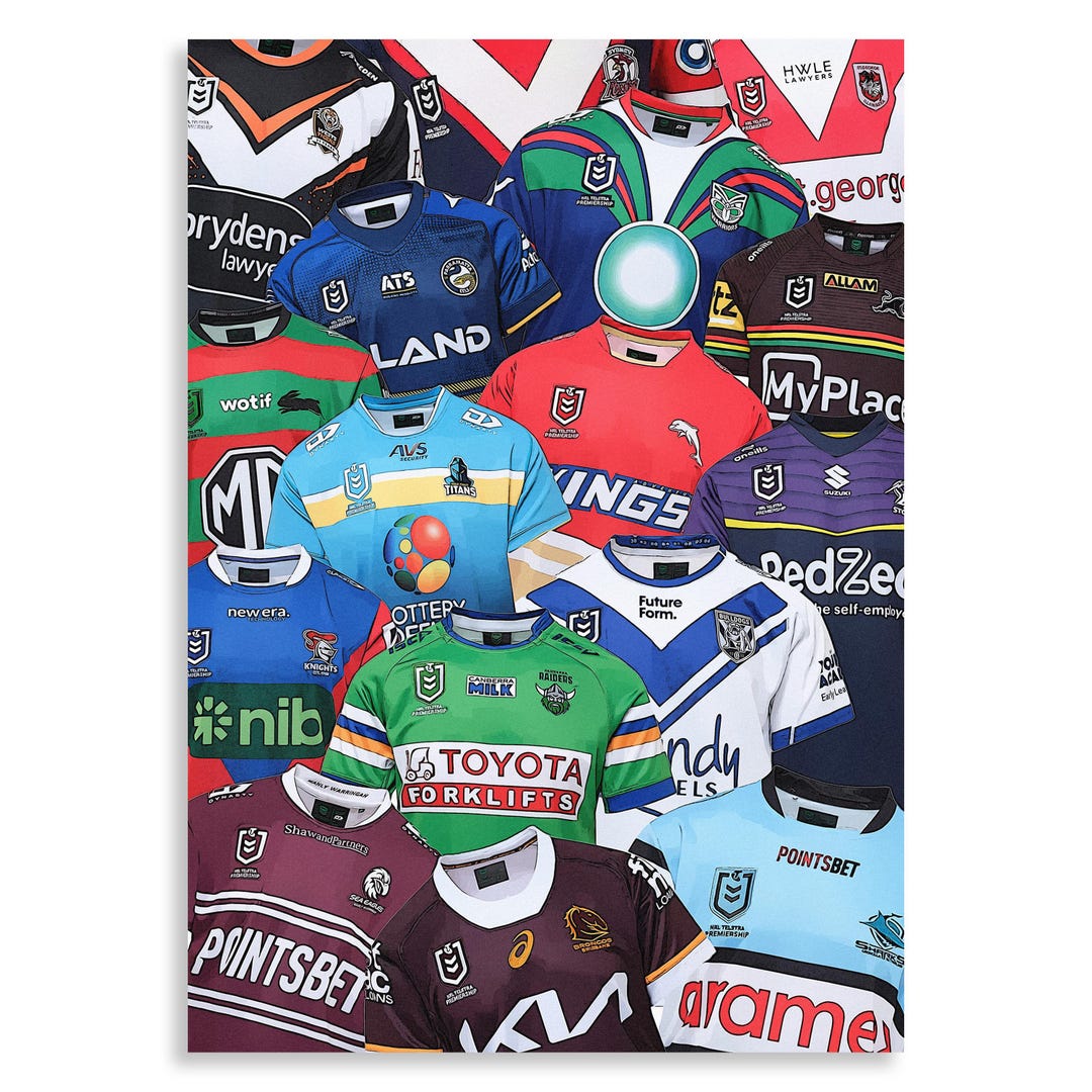 NRL Jerseys 2024 Sports Bedroom Posters, Minimalist Office Wall Art - Etsy