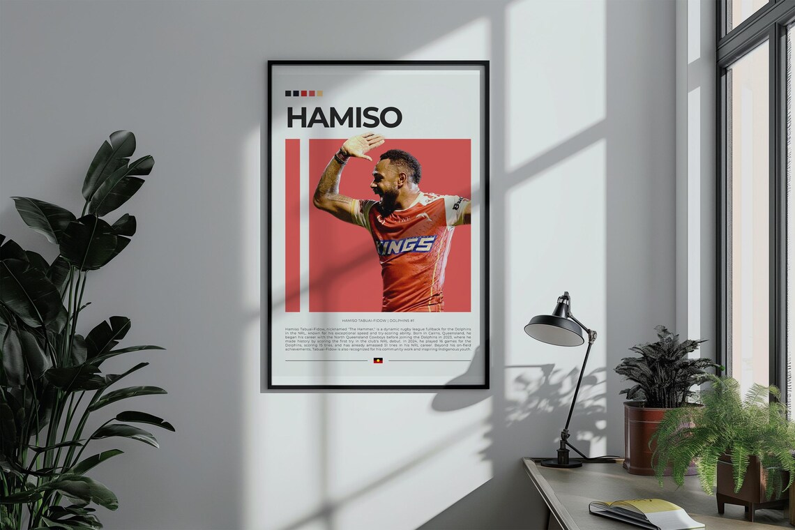 Hamiso Tabuai-fidow NRL Dolphins - Sports Bedroom Posters, Minimalist ...