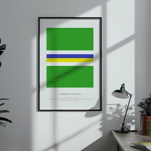 Canberra Raiders NRL Club Colours - Sports Bedroom Posters, Minimalist ...